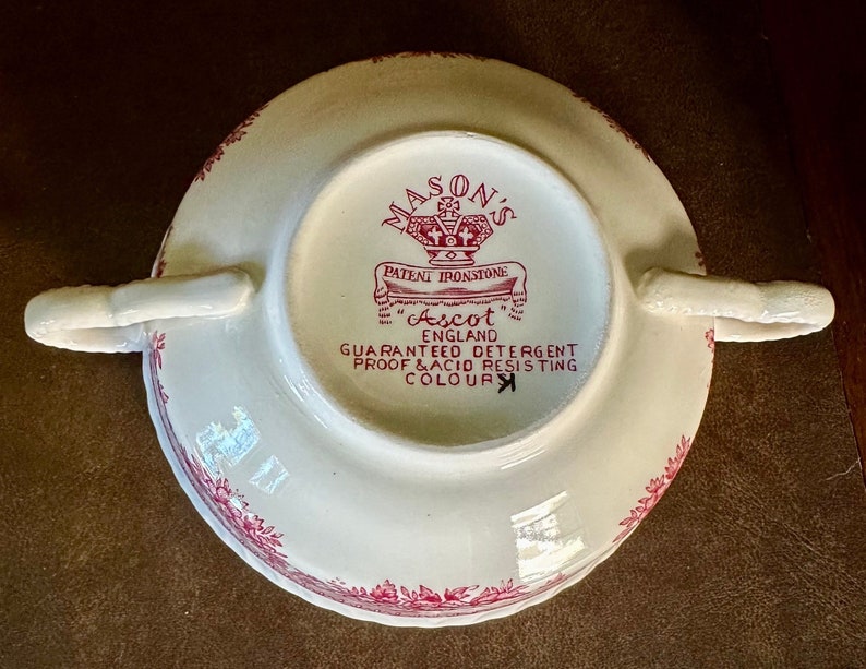 Set of 4 Vintage Mason’s “ascot” Cream Soup Two-handled Bowls W ...