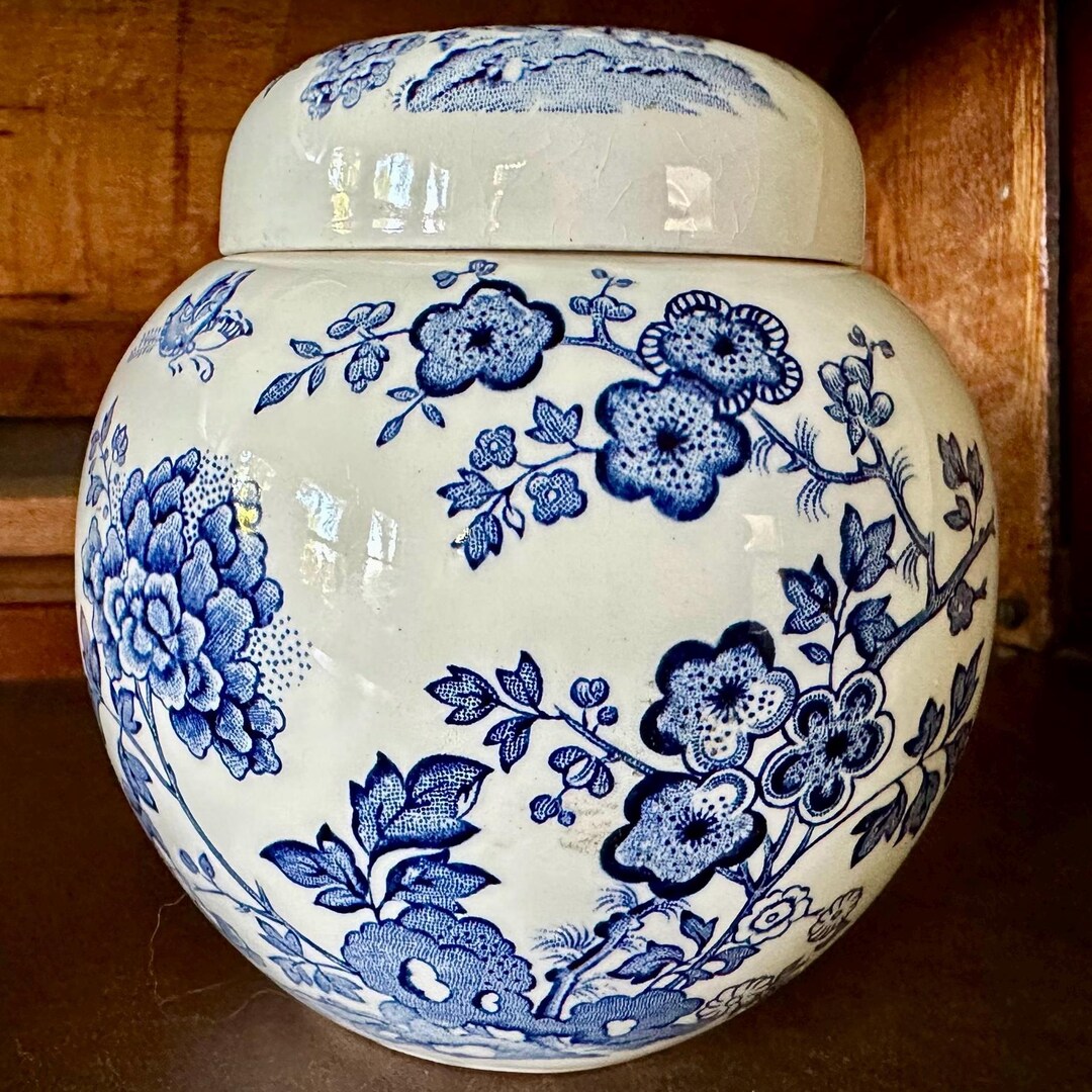 Vintage Mason’s Ironstone Blue Transferware Ginger Jar W/ Lid - Etsy