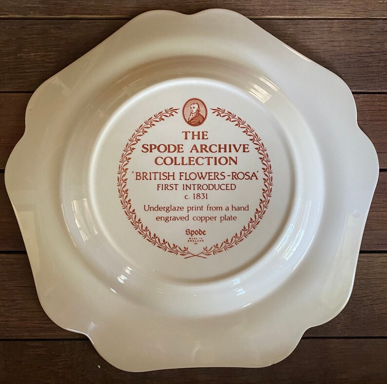 Spode Archive Collection “british Flowers - Rosa” Red & Yellow Luncheon ...