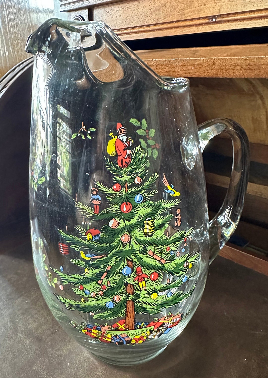Spode Christmas Tree Glass Serving Pitcher - Etsy