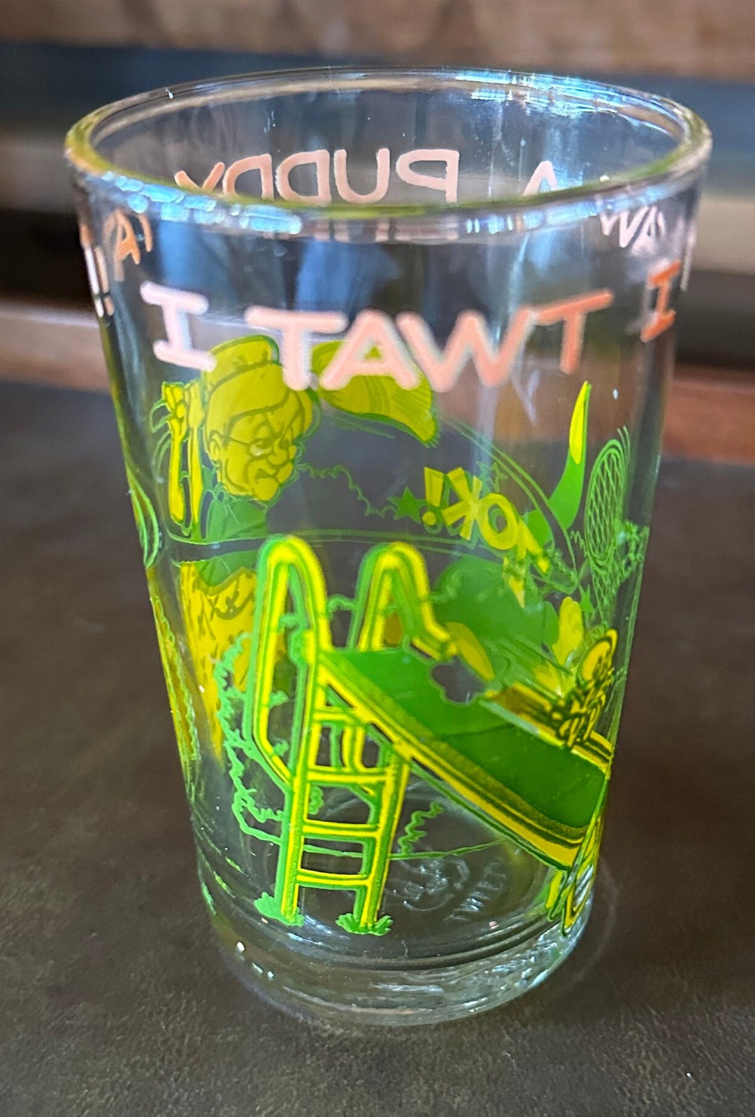 1974 Warner Bros. I Tawt I Taw A Puddy Tat Looney Tunes Character Glass ...