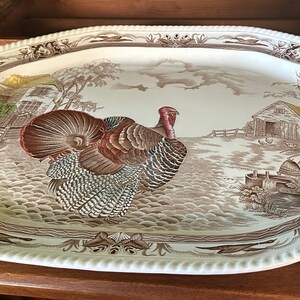 Vintage Johnson Bros. barnyard King Thanksgiving Turkey Polychrome ...