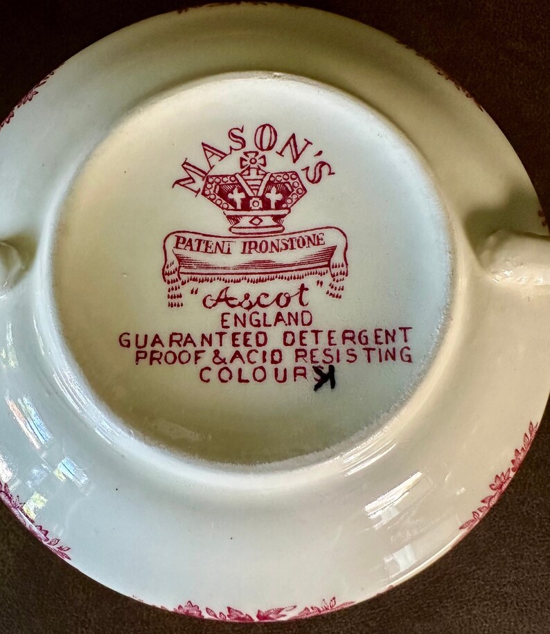 Set of 4 Vintage Mason’s “ascot” Cream Soup Two-handled Bowls W ...