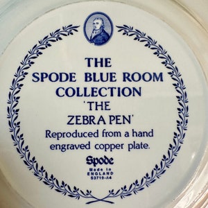 Spode Blue Room Collection the Zebra Pen Blue Transferware Dinner Plate ...