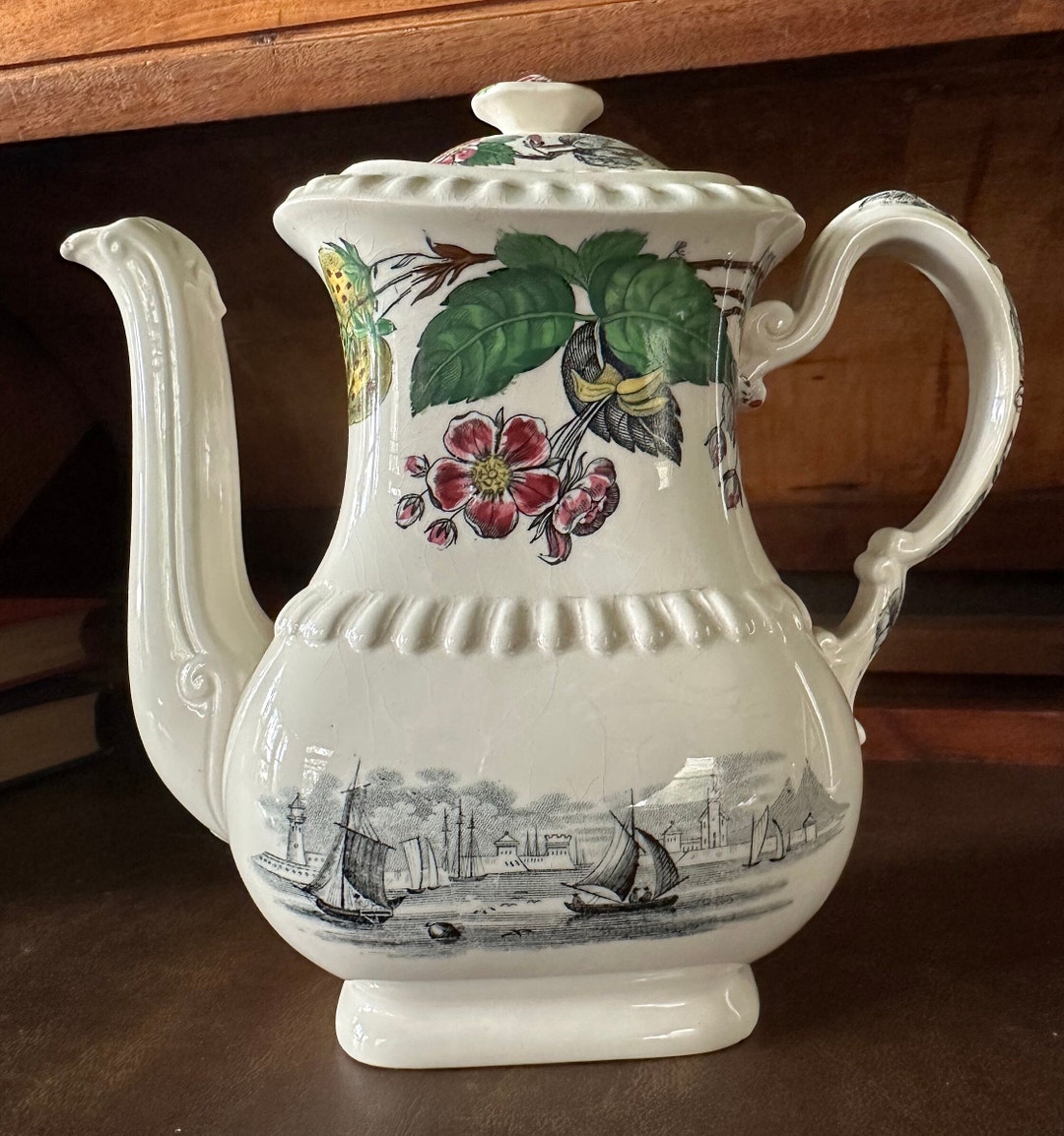 1920s Copeland Spode “old Salem” 7” Teapot W/ Lid - Etsy