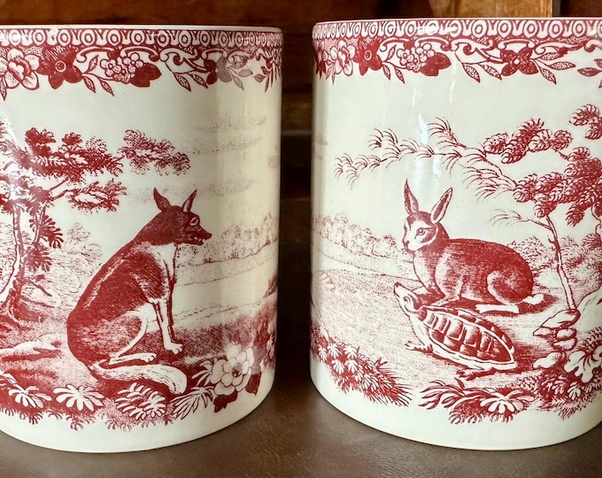Set of 2 Spode Archive Collection “aesop’s Fables” Coffee Mugs - Etsy