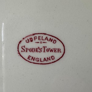 Vintage 1941 Copeland “spode’s Tower” Red Transferware Chop Plate - Etsy