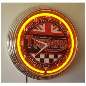Wall Clock TRIUMPH ENGINEERING 38 cm Wall Clock Illuminated | Etsy
