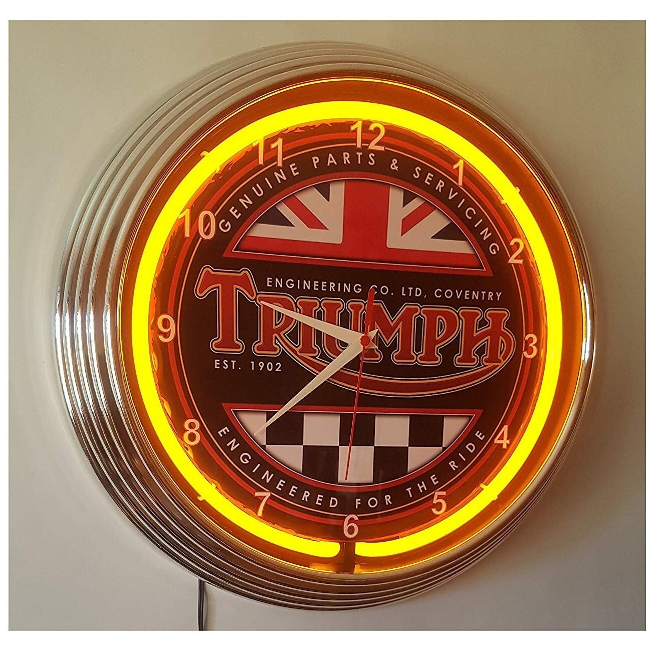 Wall Clock TRIUMPH ENGINEERING 38 cm Wall Clock Illuminated | Etsy