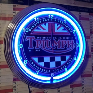 Wall Clock TRIUMPH ENGINEERING 38 cm Wall Clock Illuminated | Etsy