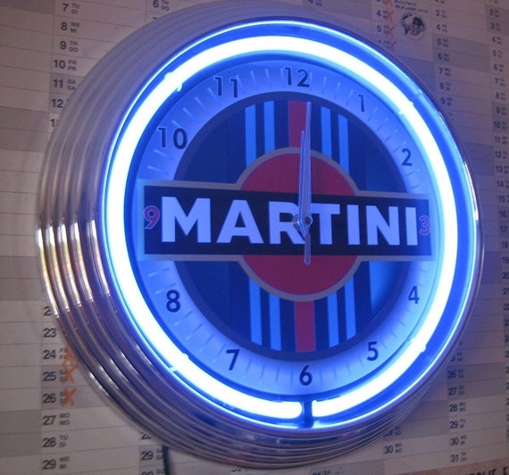 Wall Clock MARTINI Racing 38 cm Wall Clock Illuminé avec Bleu | Etsy