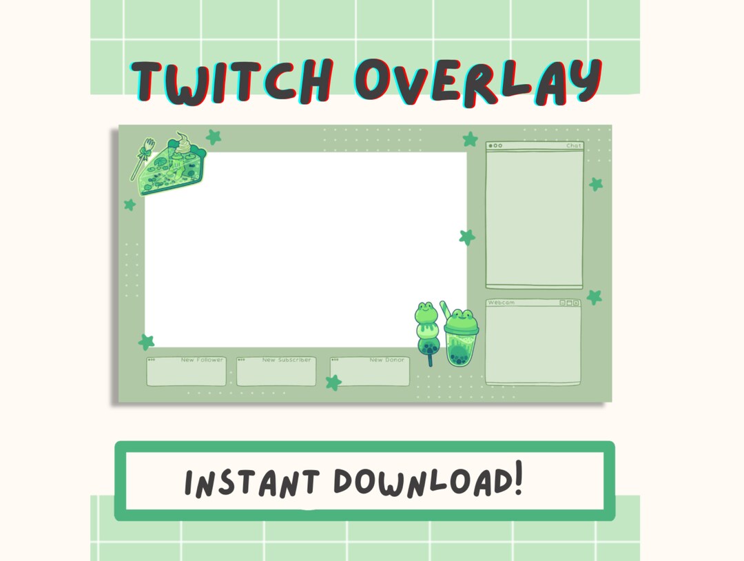 Froggy Twitch Overlay // Kawaii Stream Overlay Comfy Lo-fi - Etsy