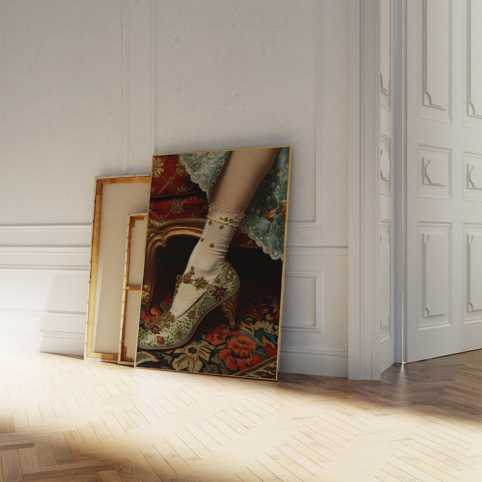 Baroque Painting, Printable Vintage Altered Art of a Woman Shoe ...
