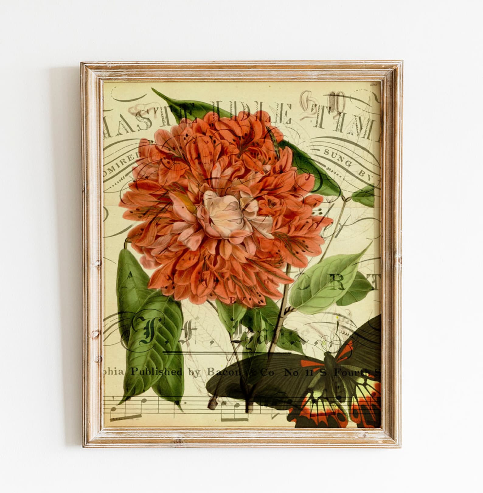 SET OF 2 Botanical Flower Collage Prints Flowers and | Etsy