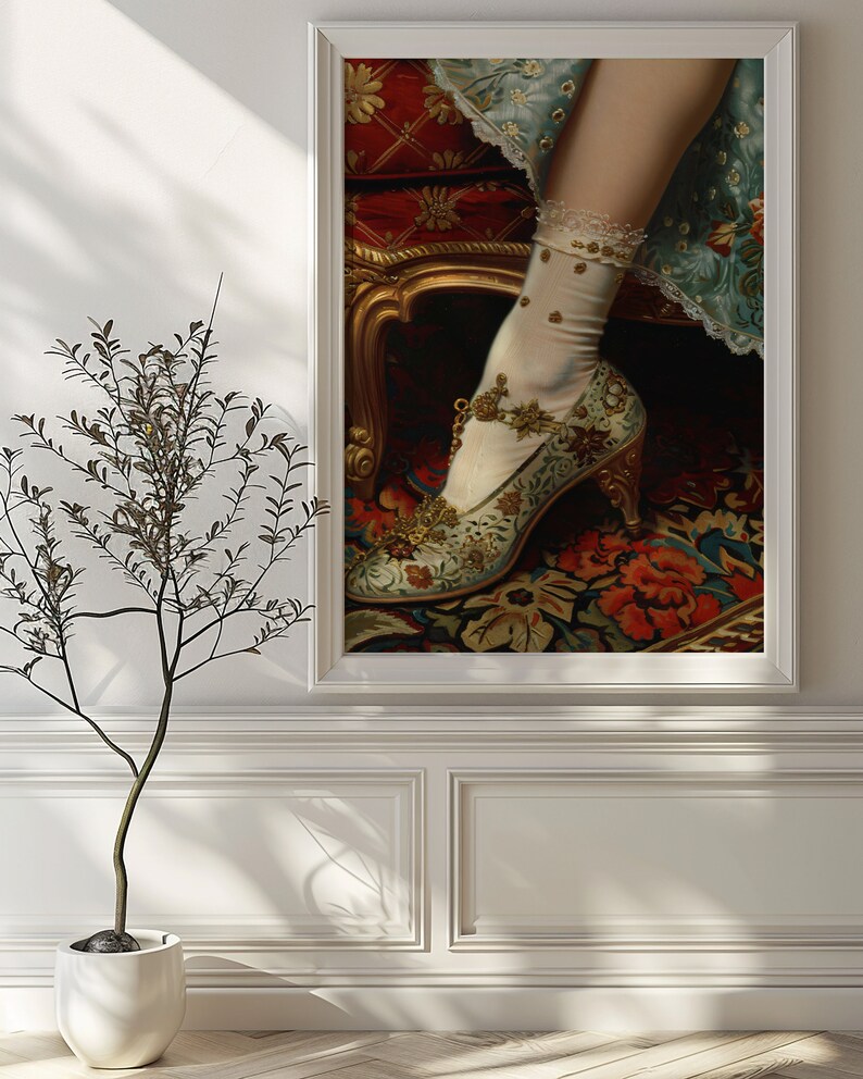 Baroque Painting, Printable Vintage Altered Art of a Woman Shoe ...