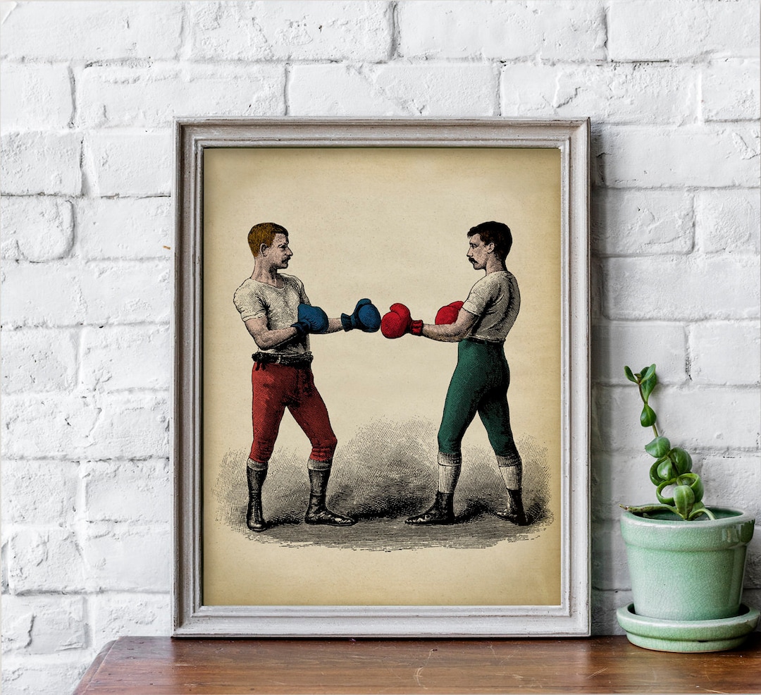 Boxing Print, PRINTABLE Vintage Boxers Art, Male Sports Artprint ...