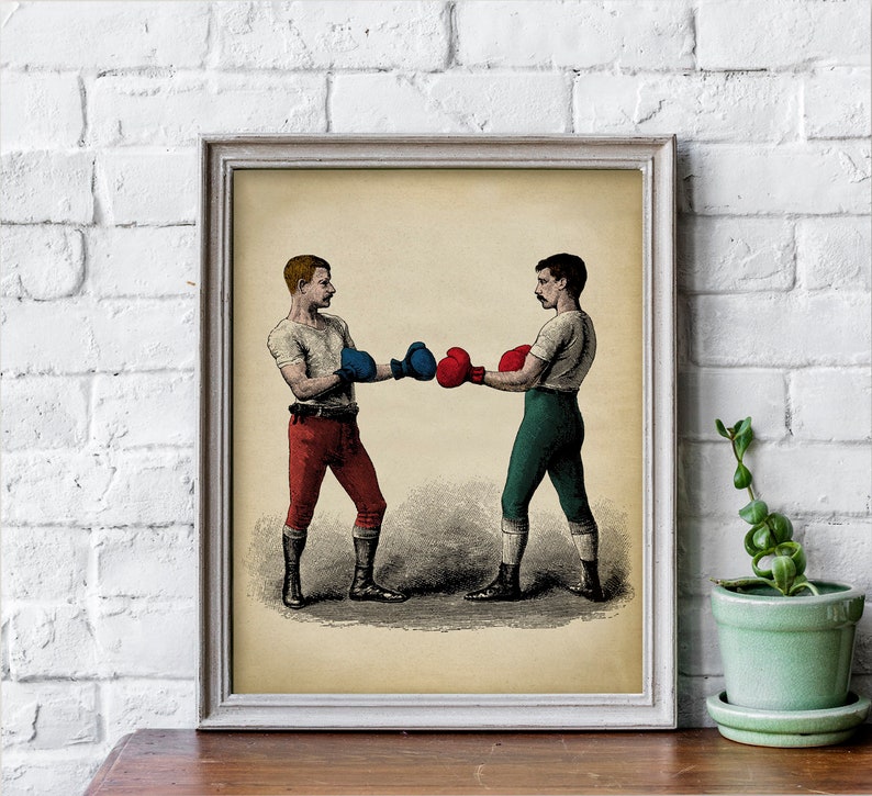 Boxing Print, PRINTABLE Vintage Boxers Art, Male Sports Artprint ...