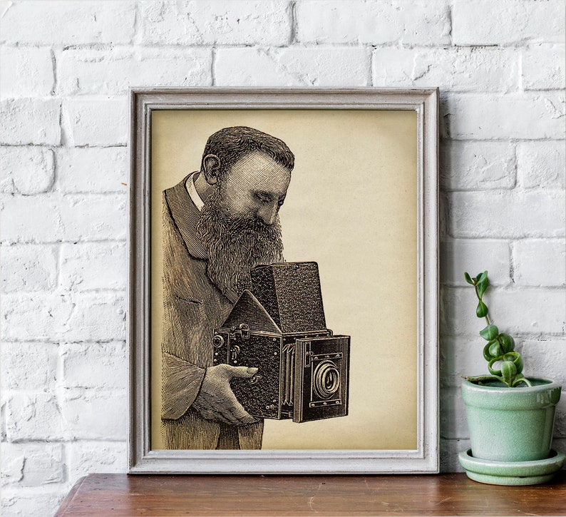 Photographer Print PRINTABLE Vintage Illustration - Etsy