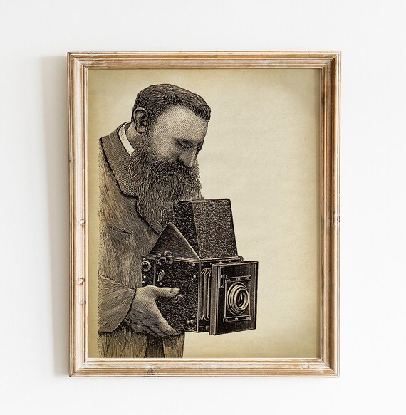 Photographer Print PRINTABLE Vintage Illustration | Etsy