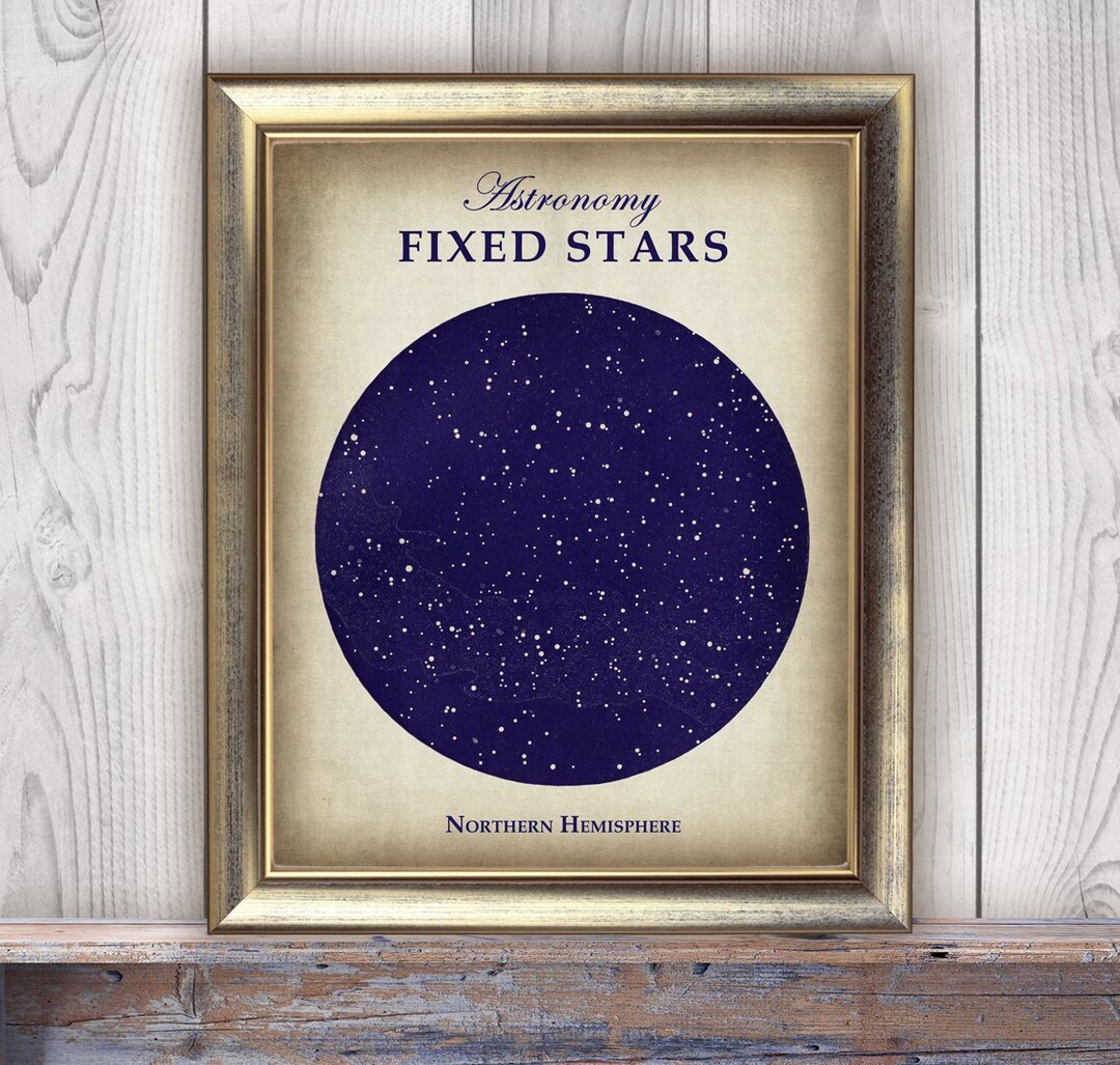 Printable Astronomy Print, Digital Fixed Stars Print Northern ...