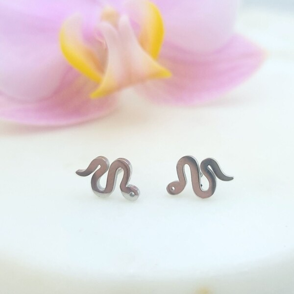 Snake Stud Earrings - Etsy