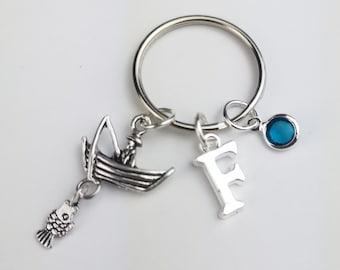 Canoe Keychain Canoe Key Ring Kayak Keychain Boat Charm - Etsy