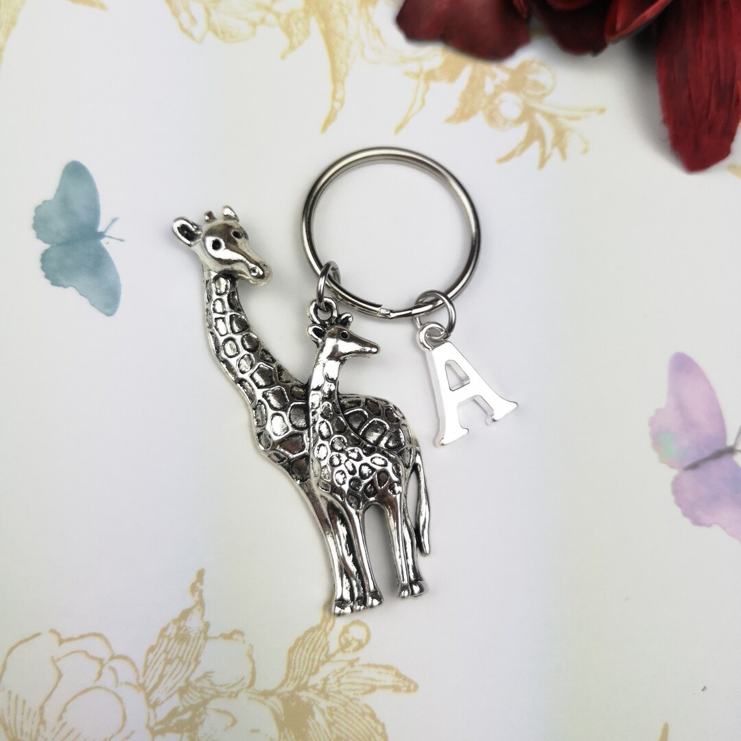 Giraffe Keychain, Giraffe Gift, Personalised Gift, Safari Party, Animal ...