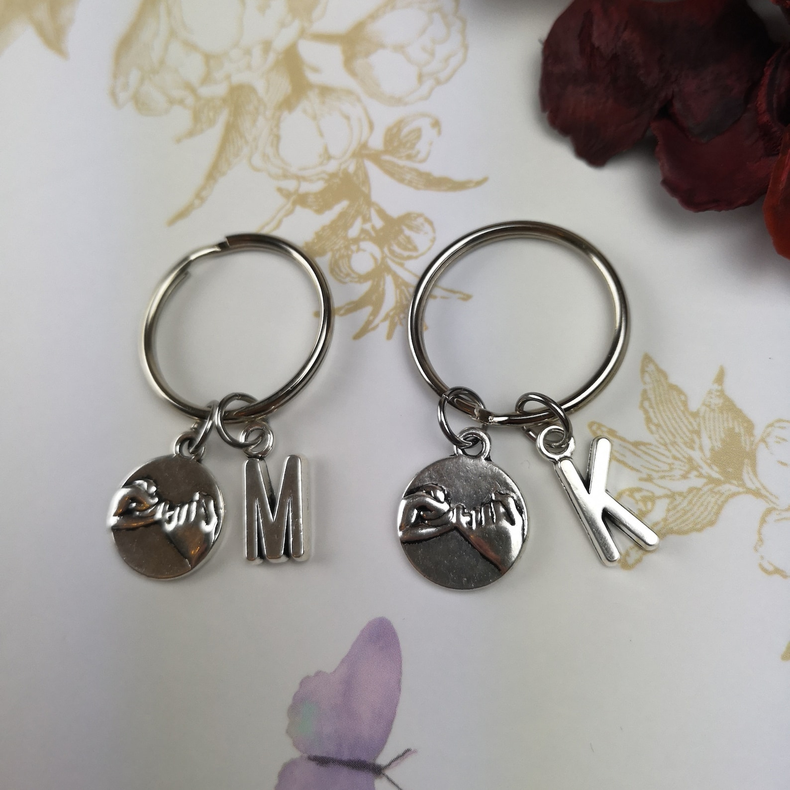 Couples Keychain, Valentines Day Gift for Girlfriend, Pinky Promise ...