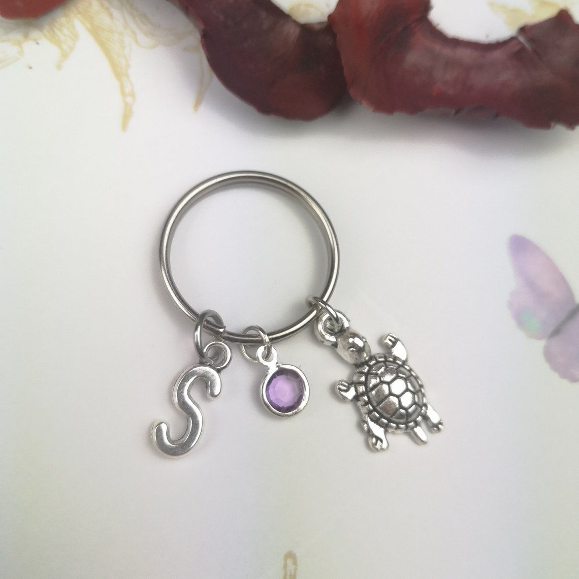 Turtle Key Ring Custom Keychain Personalised Key Ring | Etsy UK