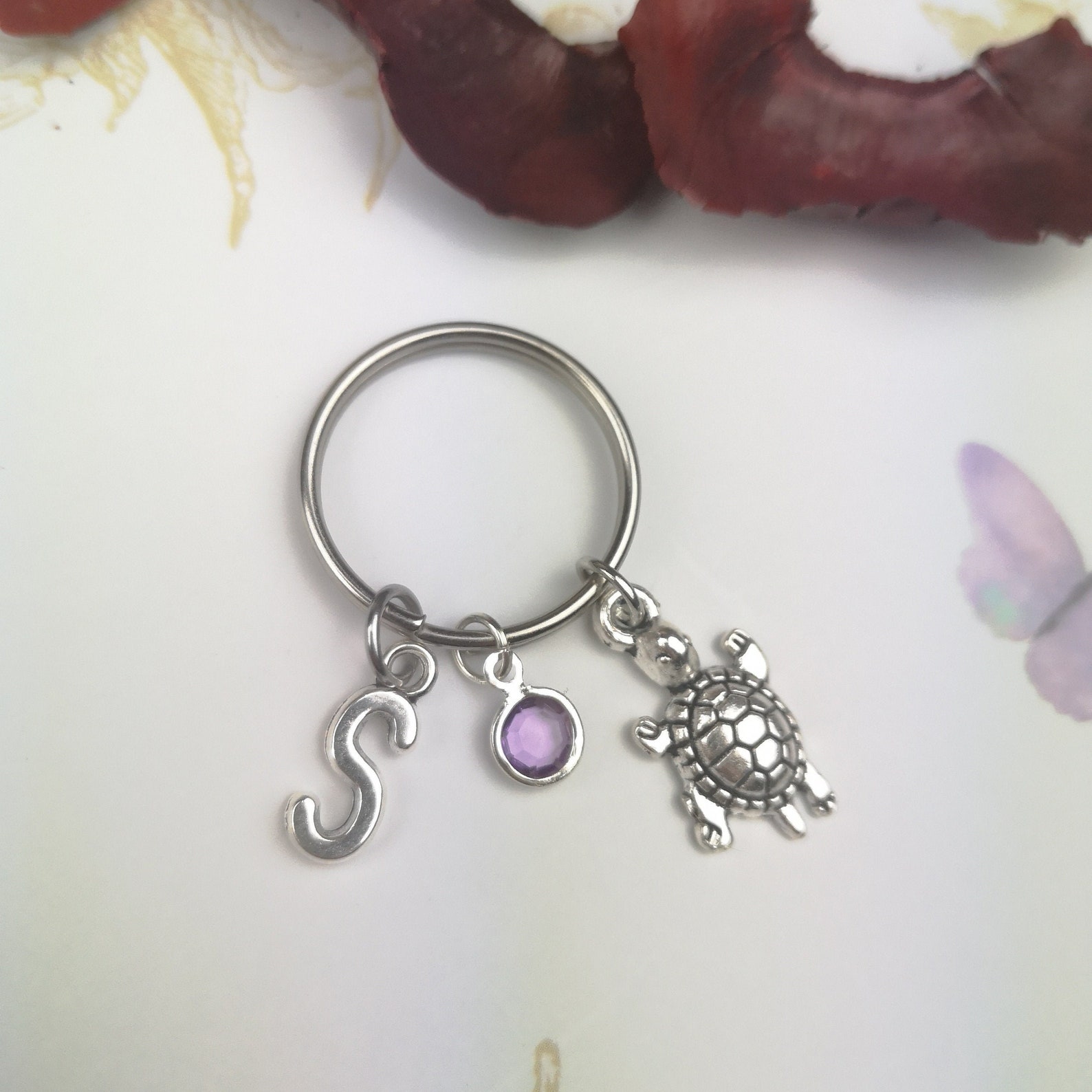 Turtle Key Ring Custom Keychain Personalised Key Ring | Etsy UK