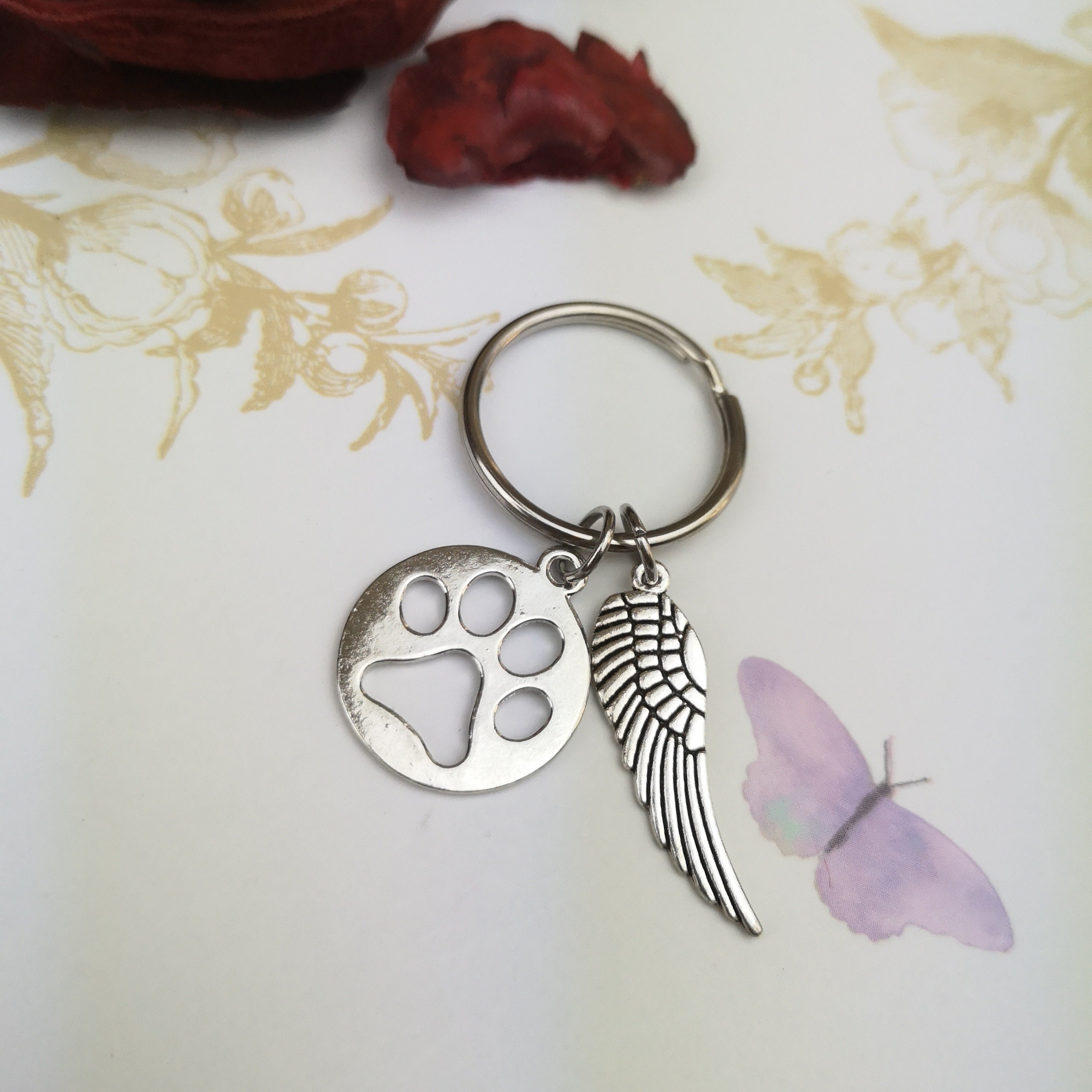 Dog Memorial Keychain Pet Memorial Keychain Loss of Dog Pet | Etsy