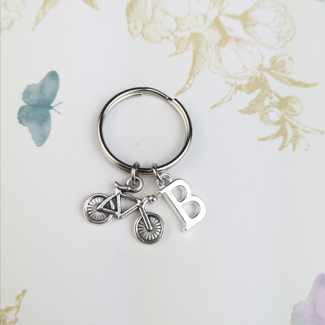 Monogram Bike Keychain, Personalised Initial, Cycling Gift - Etsy