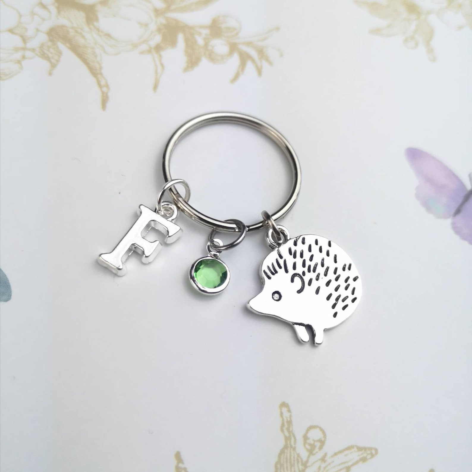 Hedgehog Gifts, Hedgehog Keyring, Personalized Keychain, Woodland ...