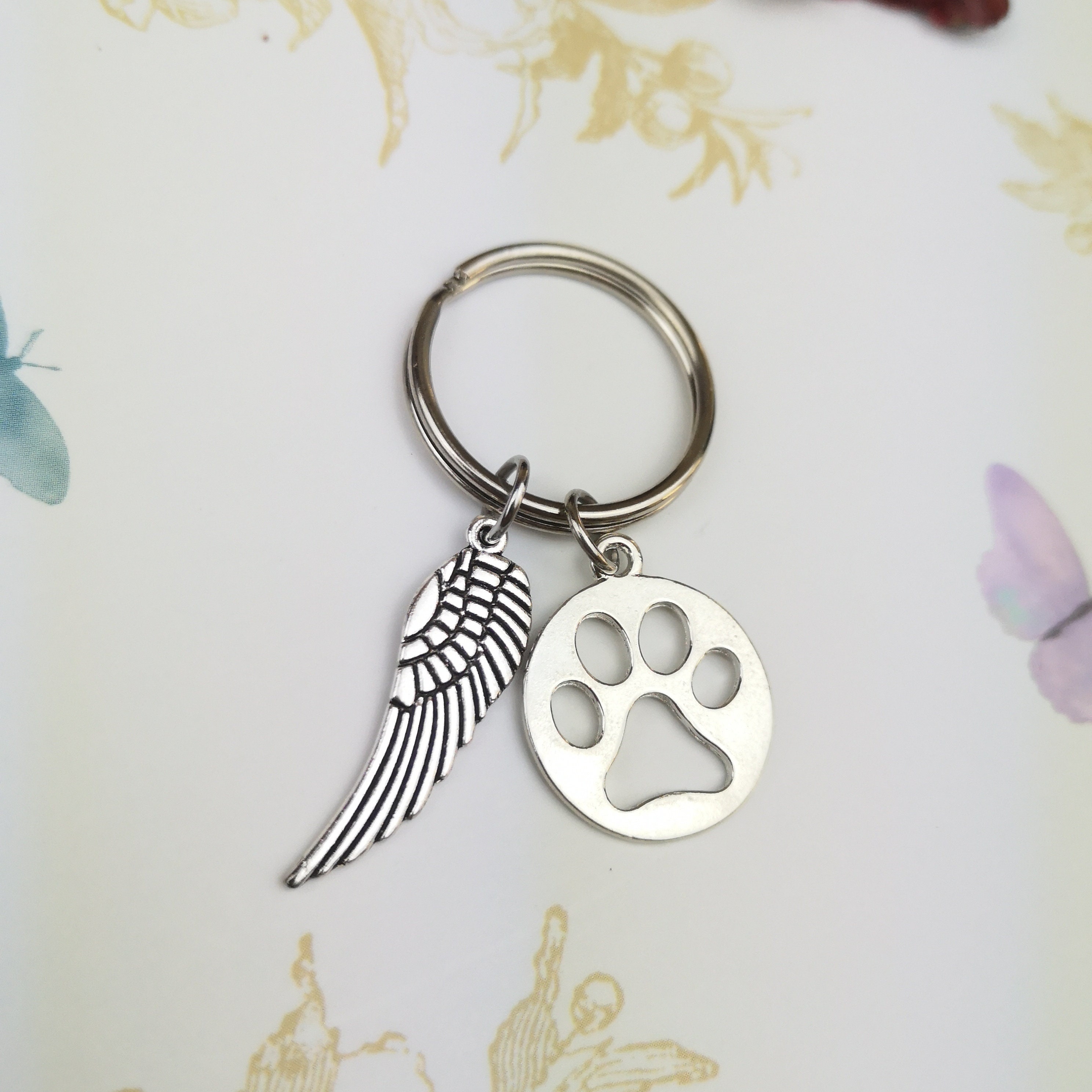 Dog Memorial Keychain Pet Memorial Keychain Loss of Dog Pet | Etsy