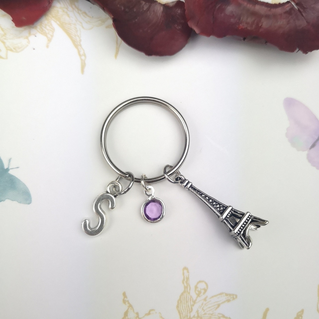 Personalised Eiffel Tower Keyring, Gift Paris Keychain, Travel Gift ...