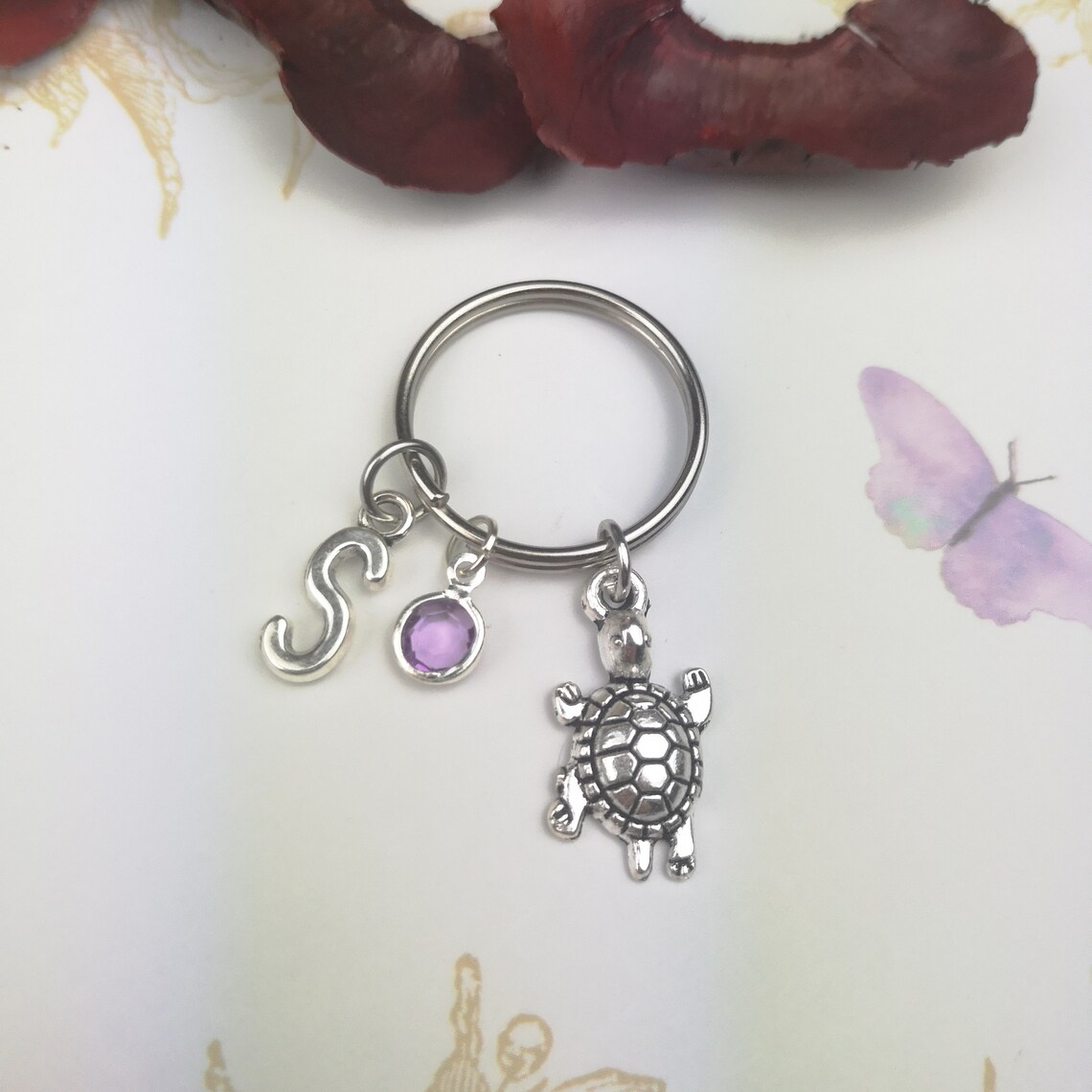 Turtle Key Ring Custom Keychain Personalised Key Ring | Etsy UK