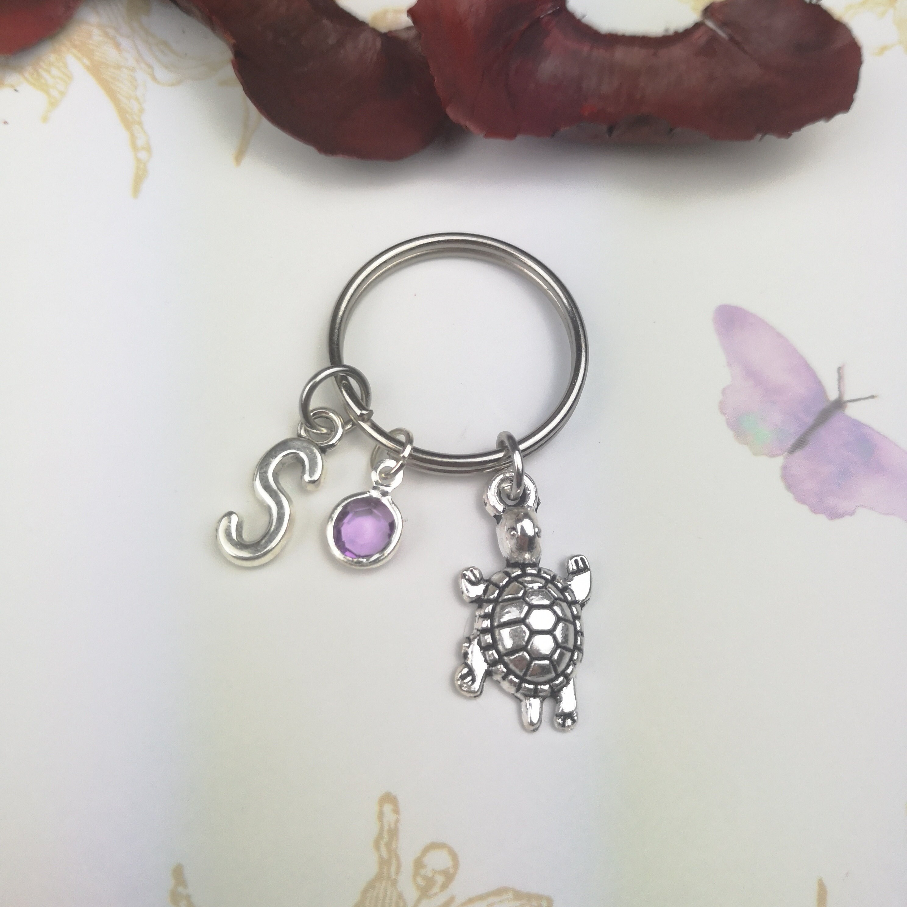 Turtle Key Ring Custom Keychain Personalised Key Ring | Etsy UK