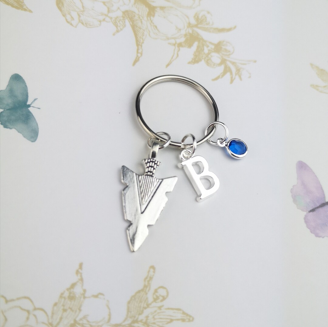 Personalized Arrowhead Spear Keyring, Arrow Charm, Custom Keychain ...