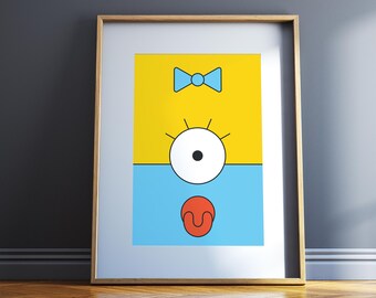 Maggie Simpson Cartoon Portrait Kids Room Decor The Simpson Wall Decor ...