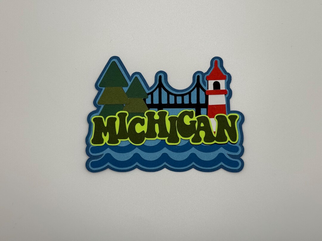 Michigan Scrapbook Embellishment | State Die Cut | Great Lakes Travel ...