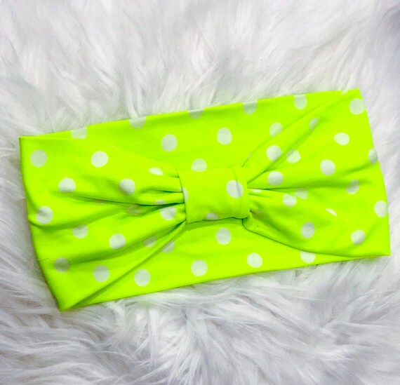 Neon Volt Polka Dot Knot | Etsy