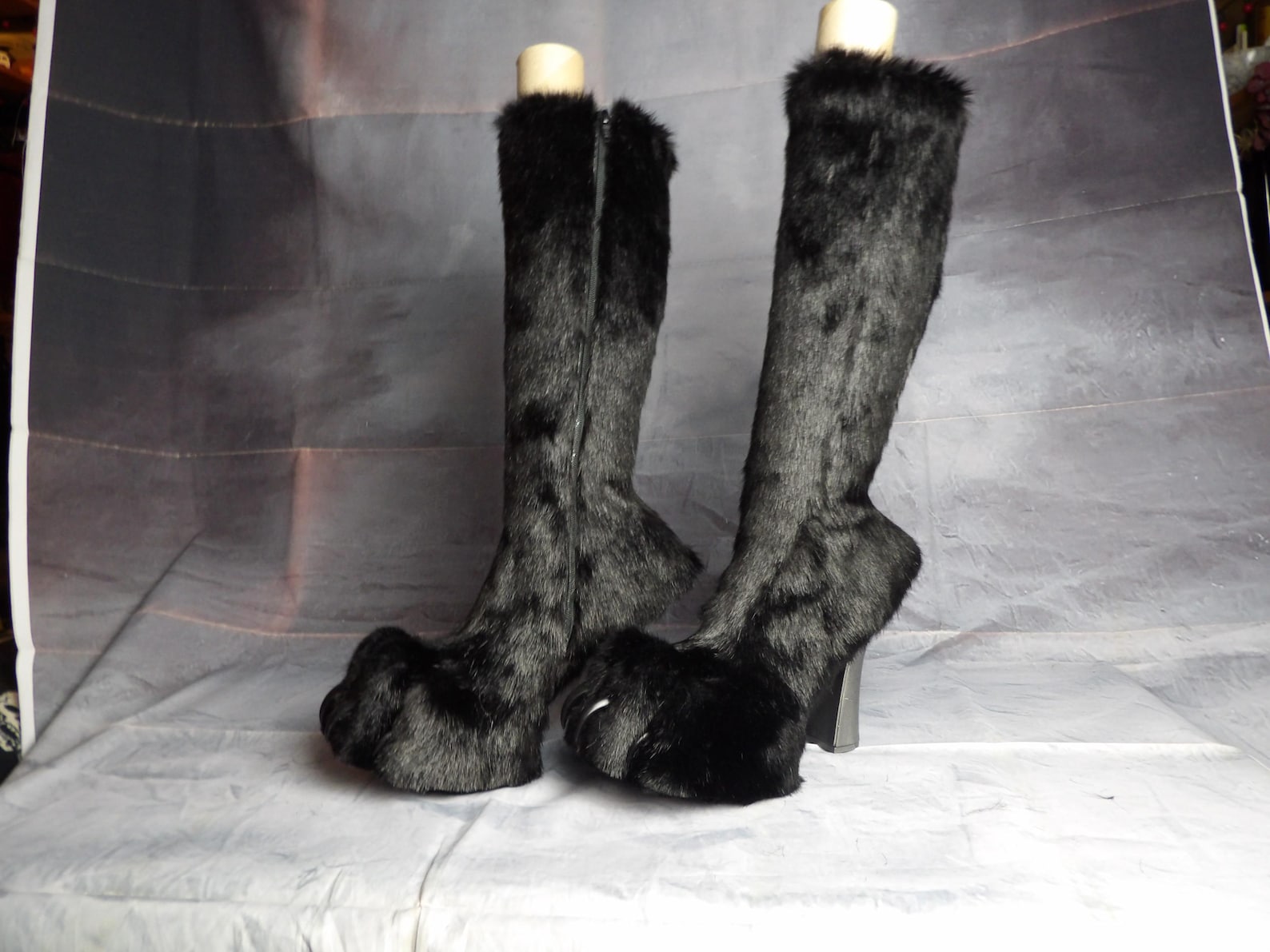 Knee High Paw Shoes - Black - Etsy
