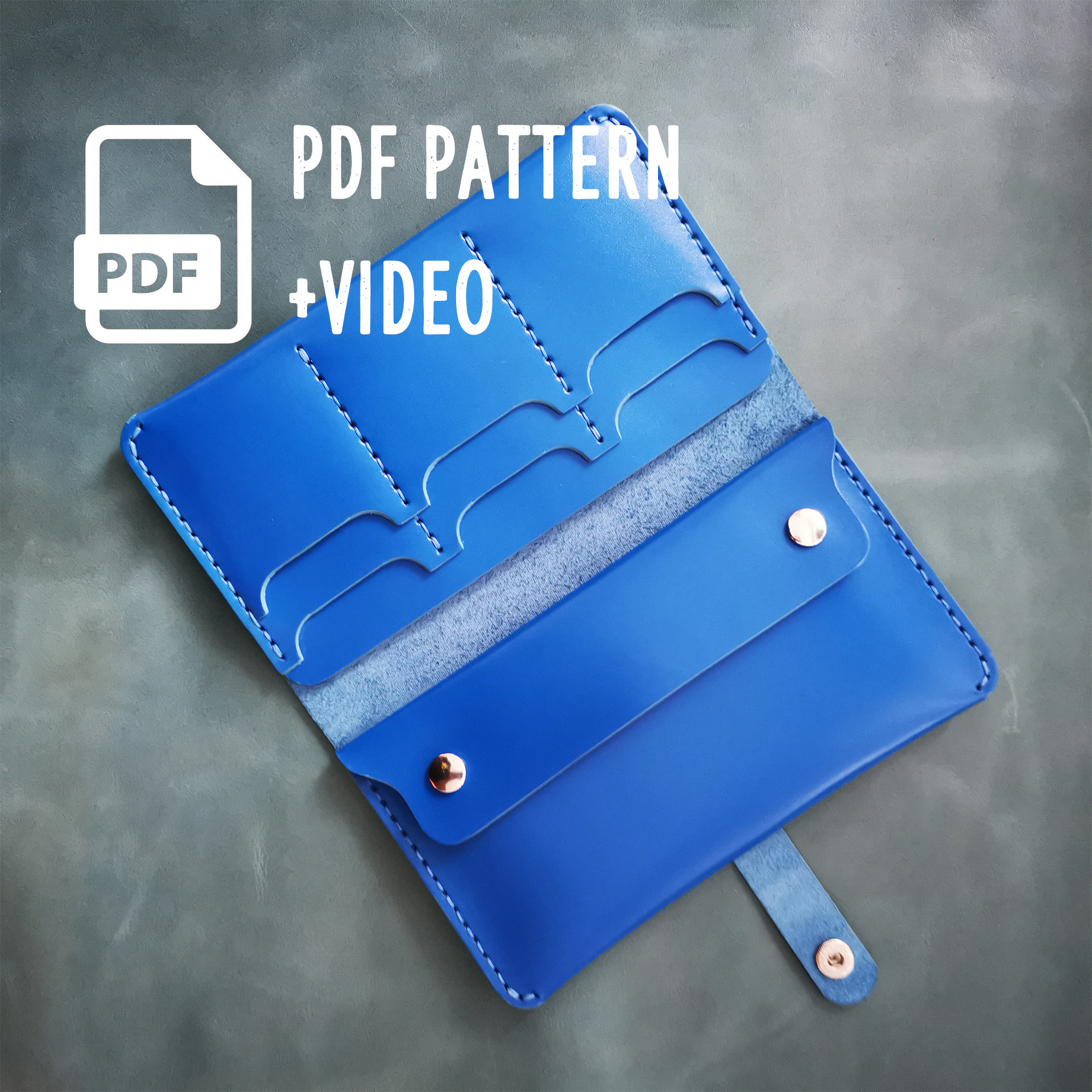 PDF Long Wallet Template Phone Wallet - Etsy