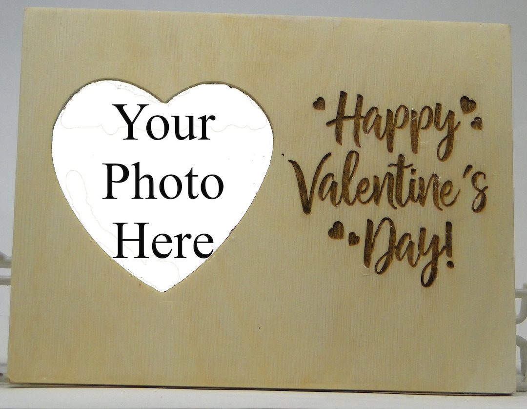 Happy Valentine's Day Wooden Heart Photo Frame - Etsy