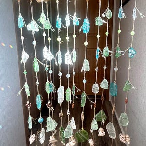 Sea Glass Mobile: Wire-wrapped Beach Decor With Driftwood Coastal Decor ...
