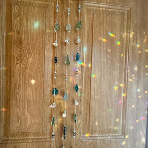 Beach Glass Mobile Driftwood Shell Hanger 3 Strands Ocean Decor Sea ...