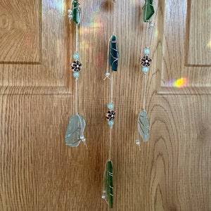 Beach Glass Mobile Driftwood Shell Hanger 3 Strands Ocean Decor Sea ...
