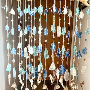 Sea Glass Mobile: Wire-wrapped Beach Decor With Driftwood Coastal Decor ...