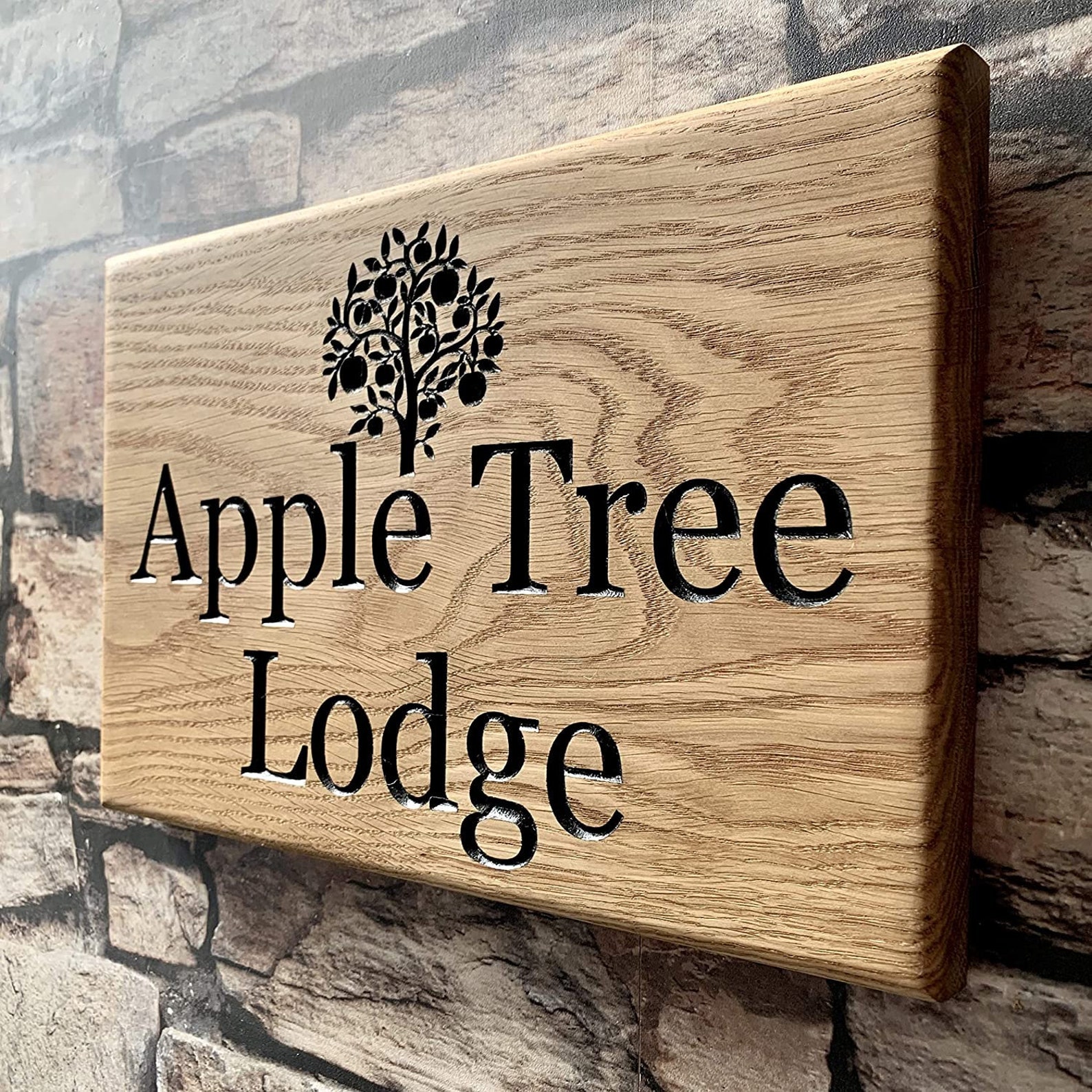 Personalised Solid Oak Deep Engraved House Name Plaque - Etsy