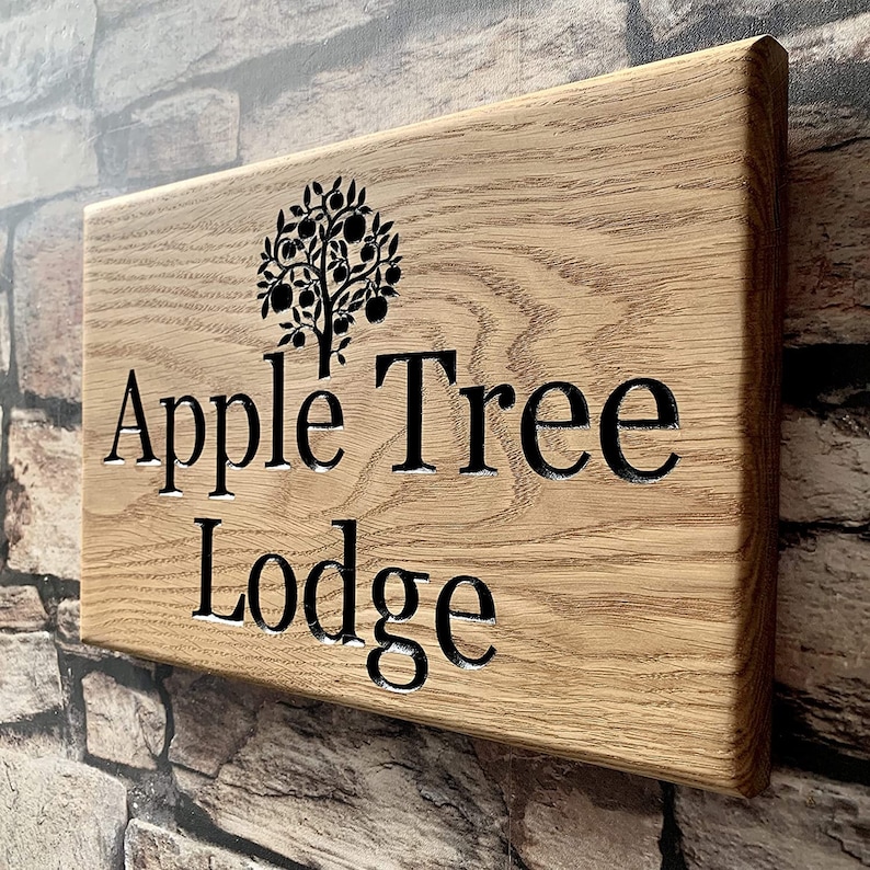 Personalised Solid Oak Deep Engraved House Name Plaque - Etsy